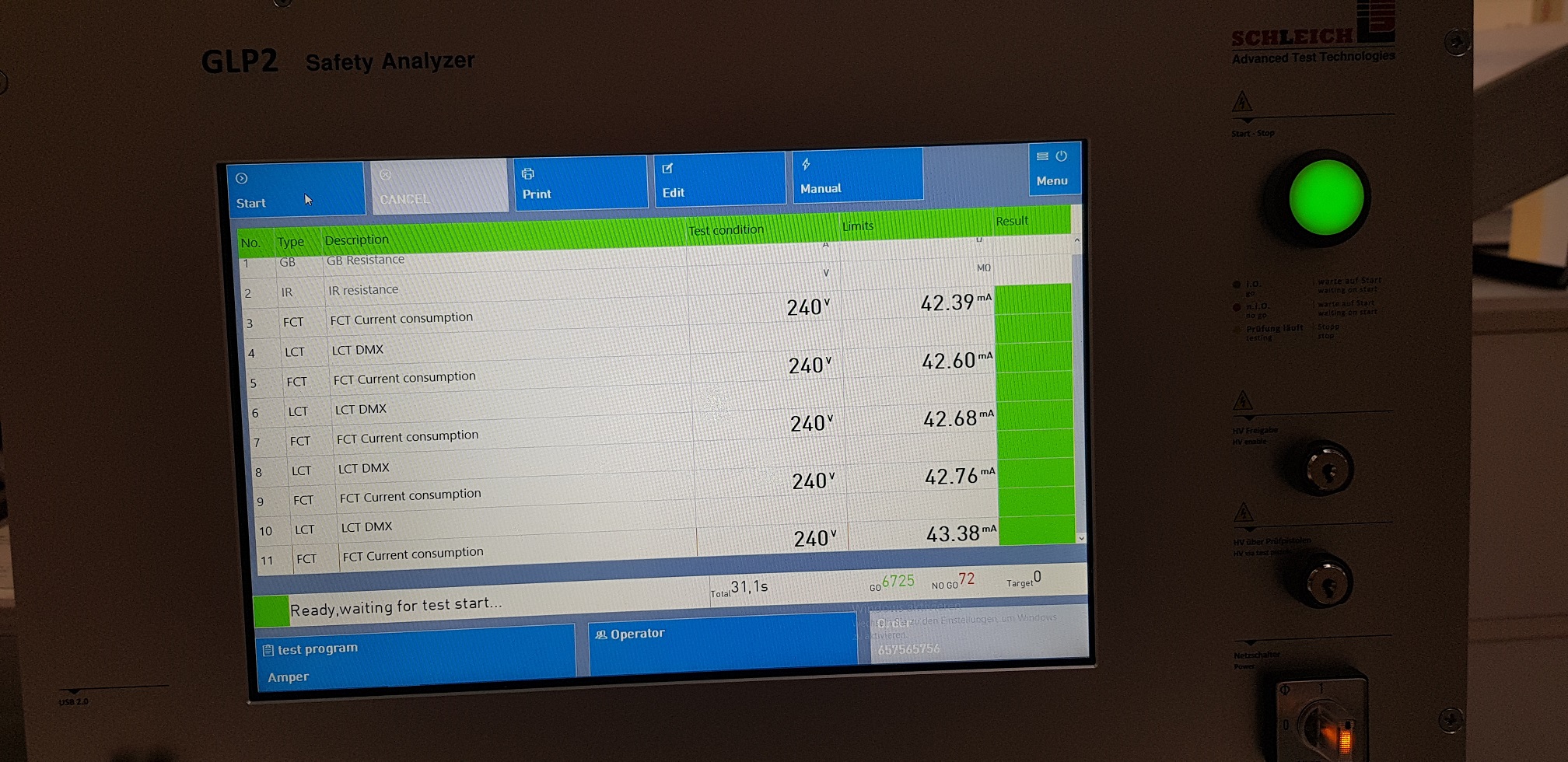 GLP2 Luminaries/LED Tester. - Whitelegg Machines